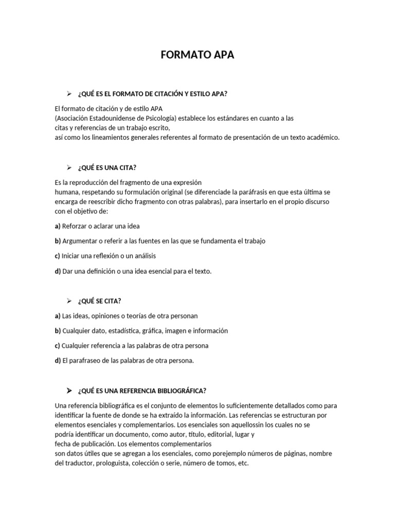 Formato Apa | PDF | Citación | Estilo apa