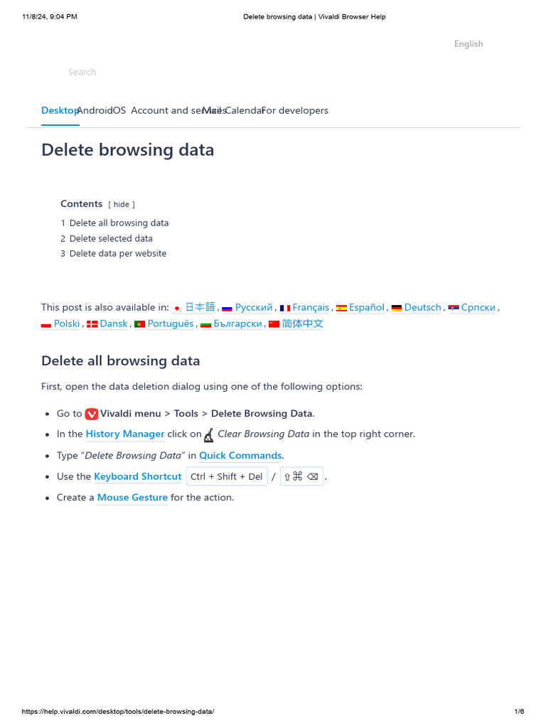 Clear Cache and Data in Vivaldi | PDF | Http Cookie | Ios