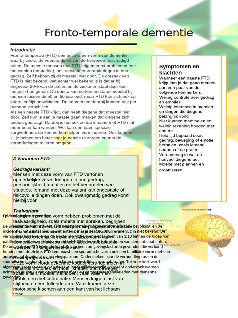Frontotemporale Dementie | PDF