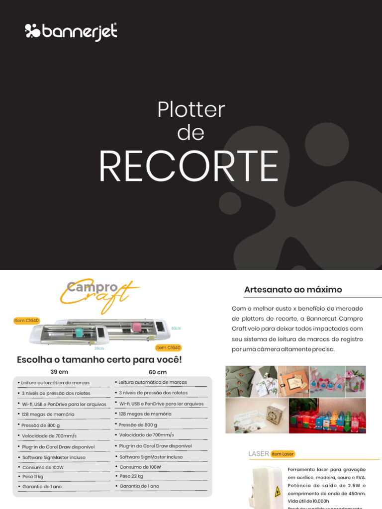 Plotters de Recorte | PDF | Pen-drive | Câmera