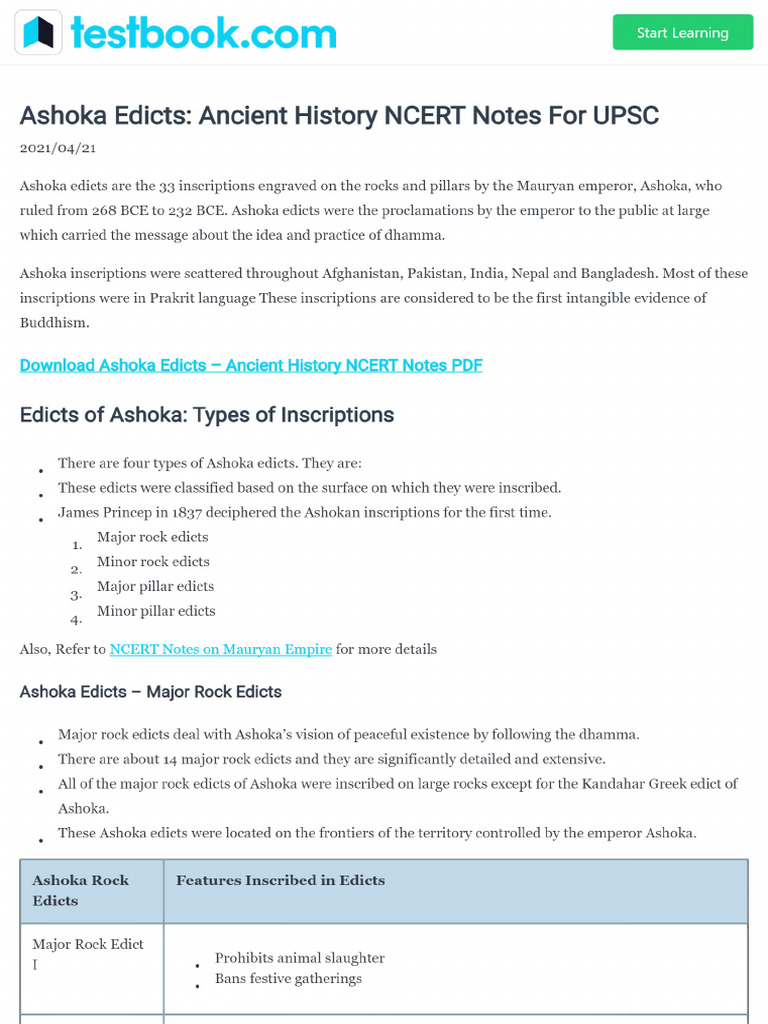 43 Pillar-Edicts-Of-Ashoka | PDF