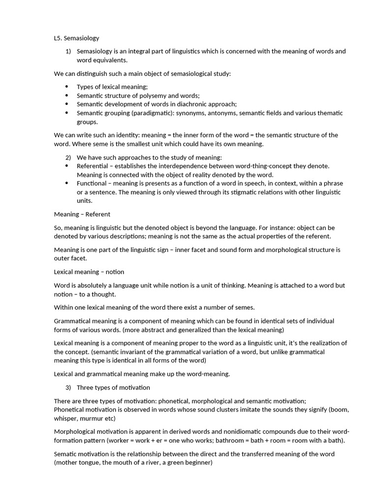 L5 | PDF | Semantics | Linguistics