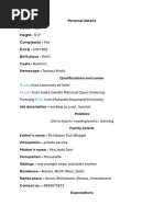 Matrimonial Resume CV | PDF | Lifestyle