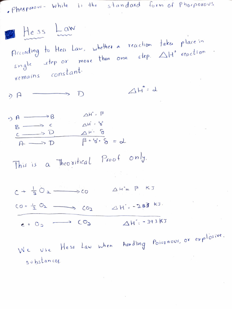 Hess Law Thermodynamics by Asad Sir | PDF