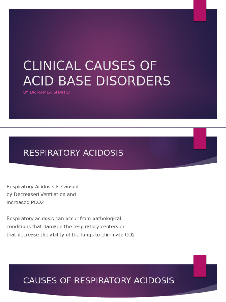 Causes of Acid-Base Disorders Explained | PDF | Kidney | Respiratory System