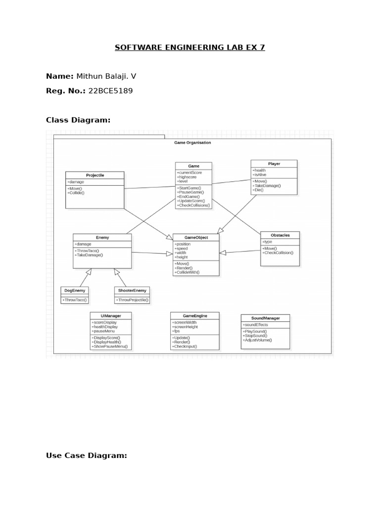 Software Engineering Lab Ex 7 | PDF | Games & Activities | Computers