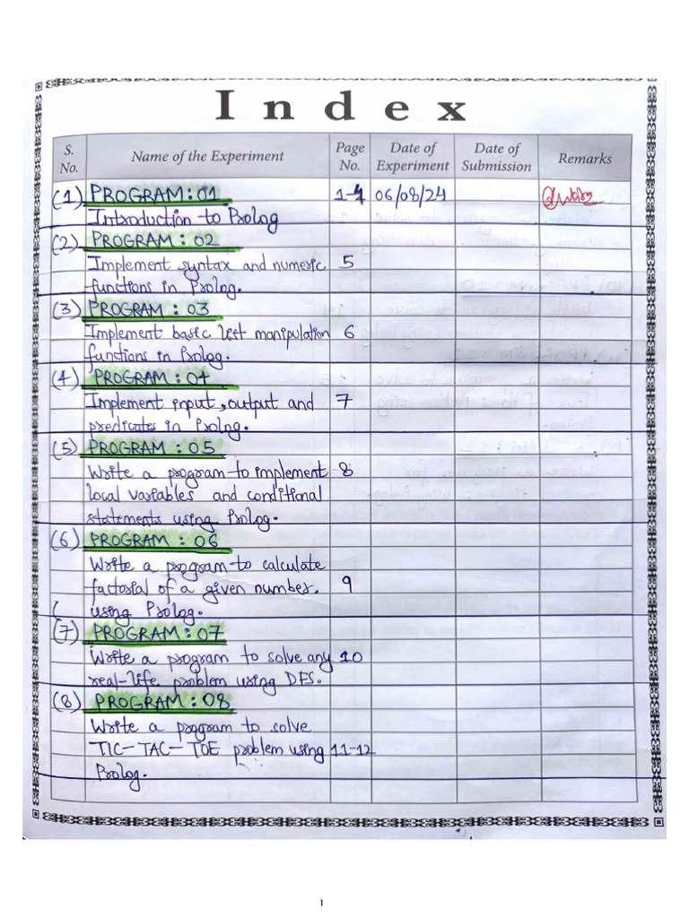PAI Lab- 1,2,3,4,5,6,7,8,9,10,11,12 | PDF