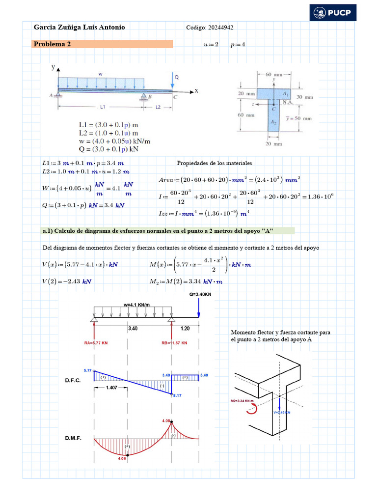 Tarea 01-2 | PDF | Viga (Estructura) | Ingeniería estructural