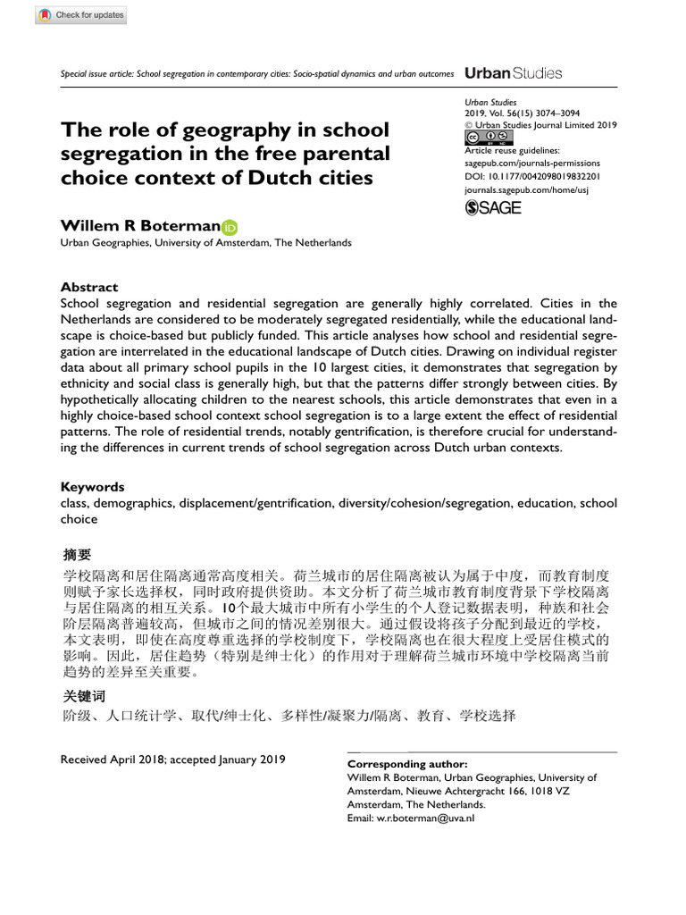 Boterman 2019 | PDF | Netherlands | Racial Segregation In The United States