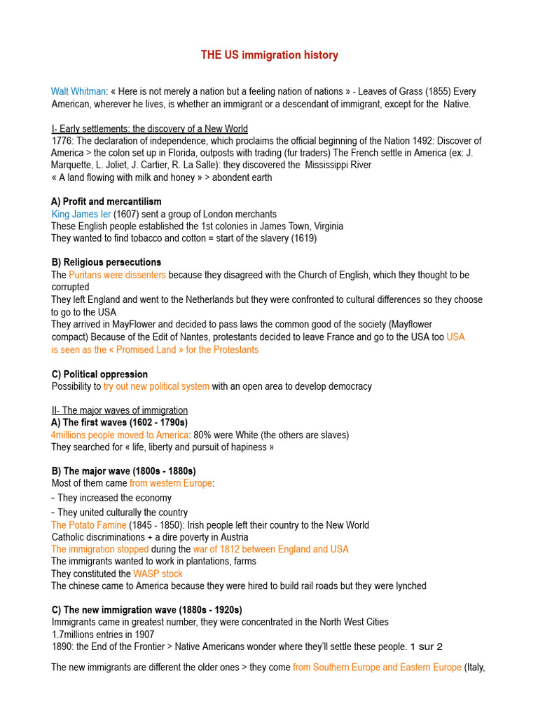 The US Immigration History | PDF | Immigration | Nativism (Politics)