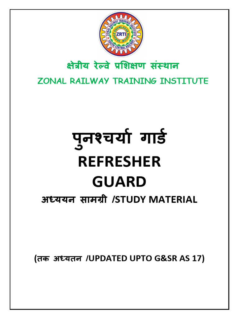 Ref Guard ZRTI Notes 040924-1 | PDF | Rail Transport | Transport ...