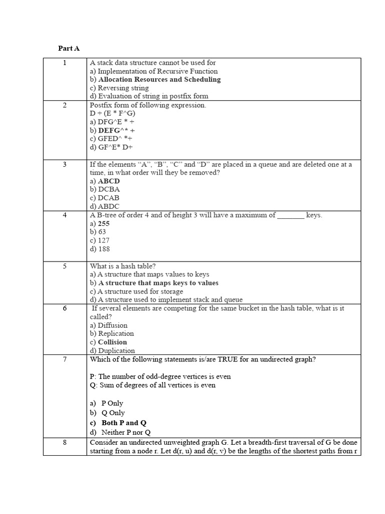 Answer Key Set A CT2 | PDF | Applied Mathematics | Algorithms
