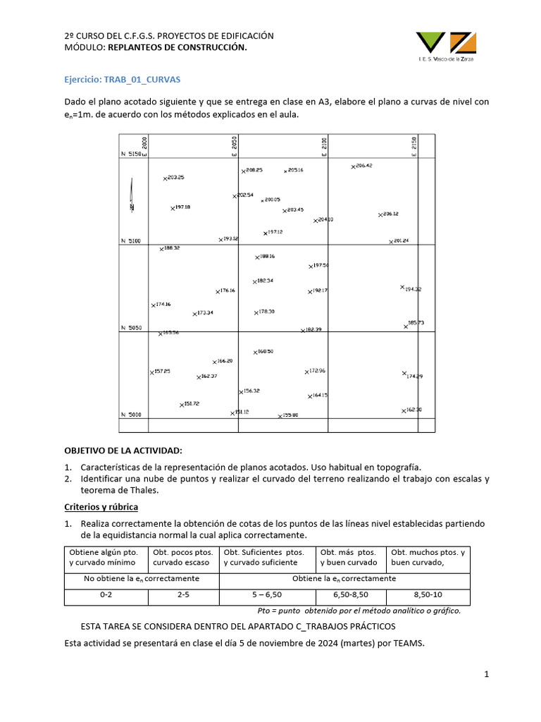 Trab Replanteos 01 Curvas | PDF | Métodos y materiales de enseñanza ...