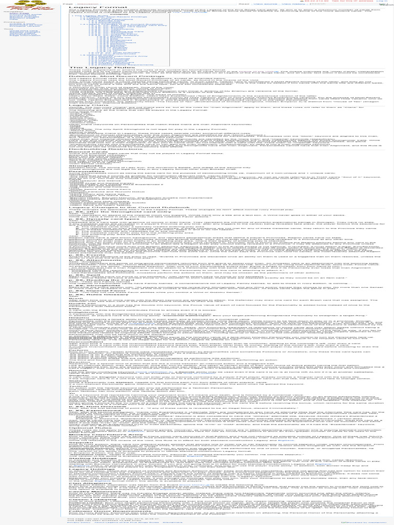 AEG Legacy Format - Legend of The Five Rings Rules | PDF