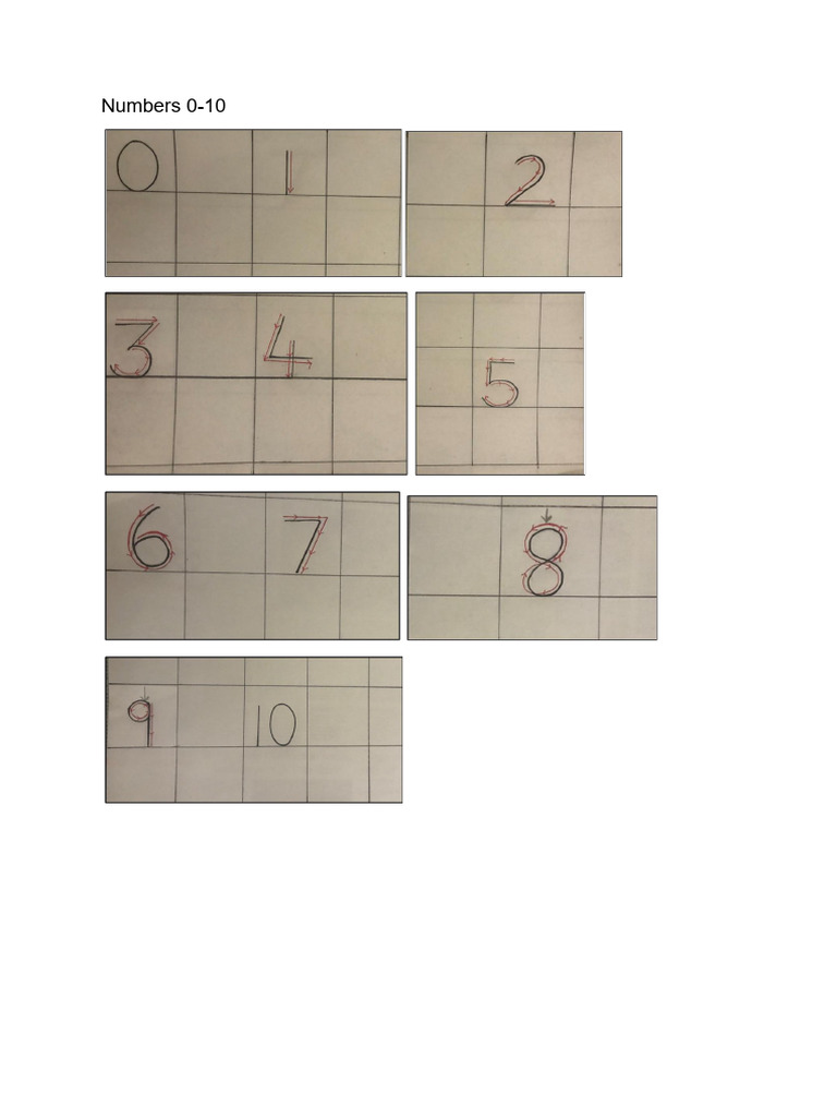 Correct Formation Numbers 0 To 10 | PDF