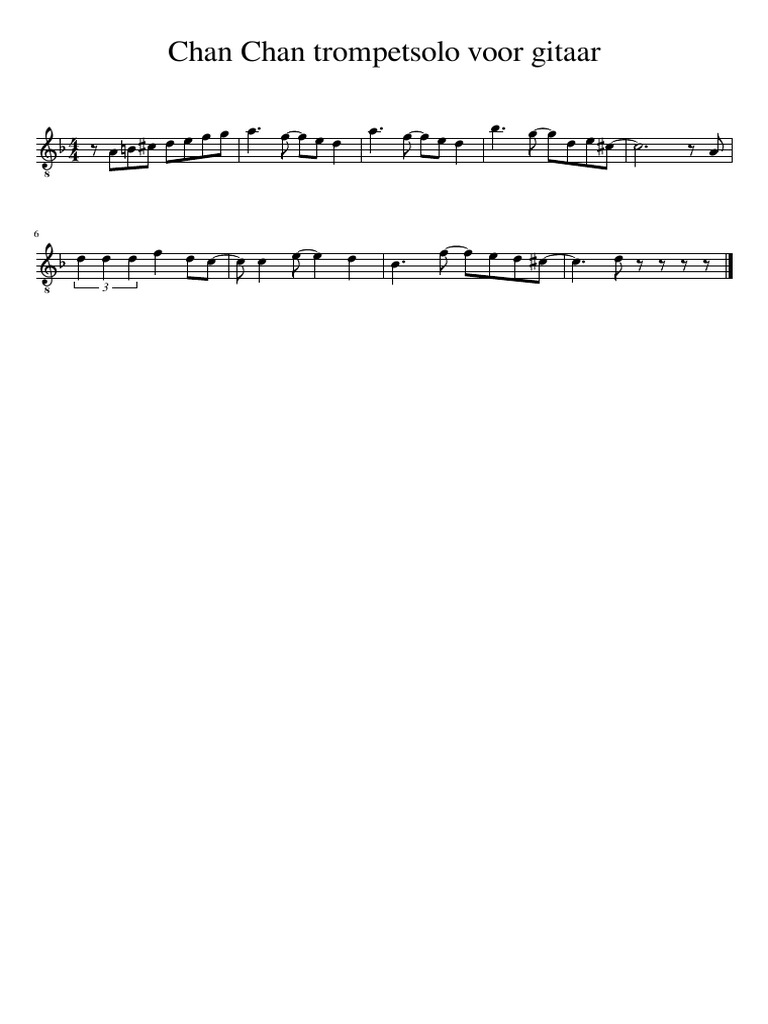 Chan Chan Trompetsolo Voor Gitaar | PDF