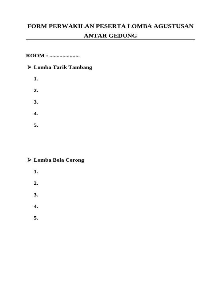 List Peserta Lomba Gedung | PDF