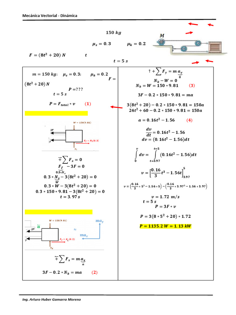 Mecánica Dinámica Pdf Fricción Fenomeno Fisico