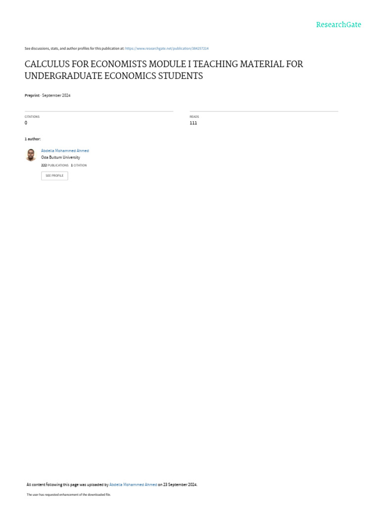 Calculus for Econ Students | PDF | Economics | Function (Mathematics)