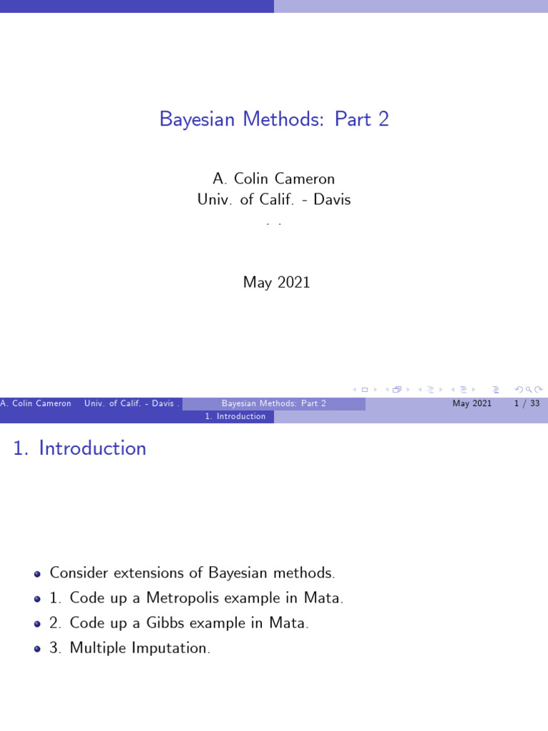 Bayes_2021_part2 | PDF | Econometrics | Bayesian Inference Bayes_2021_part2 | PDF | Econometrics | Bayesian Inference