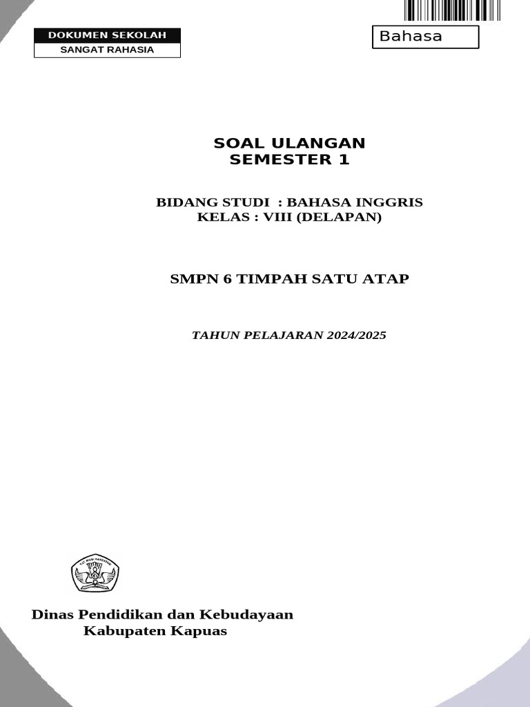 B.inggris Kelas 8 SMT 1 | PDF
