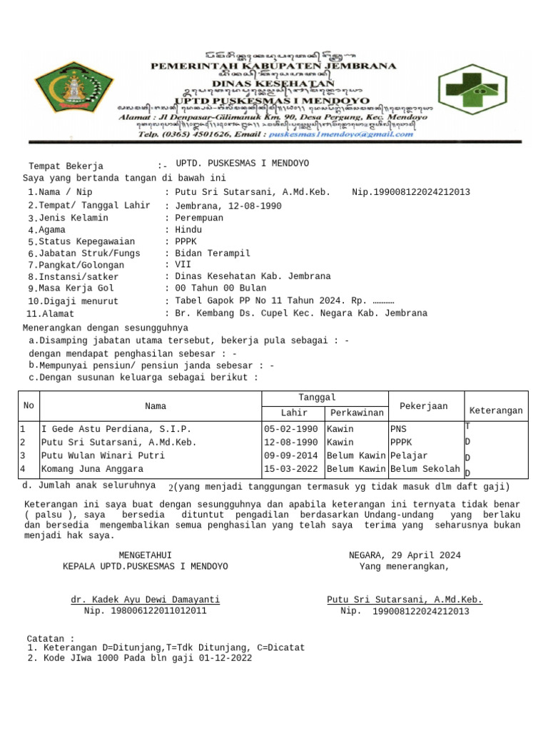 Blanko Model C Contoh | PDF | Hukum