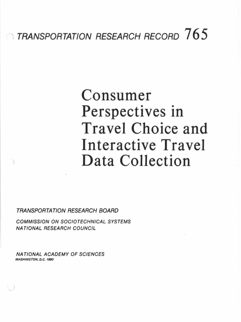 Consumer Perspectives in Travel Choice and Interactive Travel Data ...