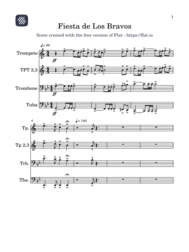Brass Instrument Score Breakdown | PDF | Teaching Methods & Materials