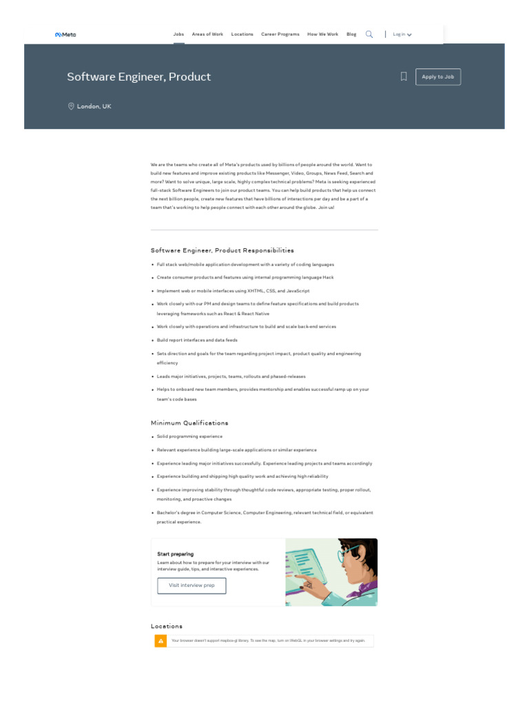 Software Engineer, Product - Meta Careers | PDF | Disability | Software
