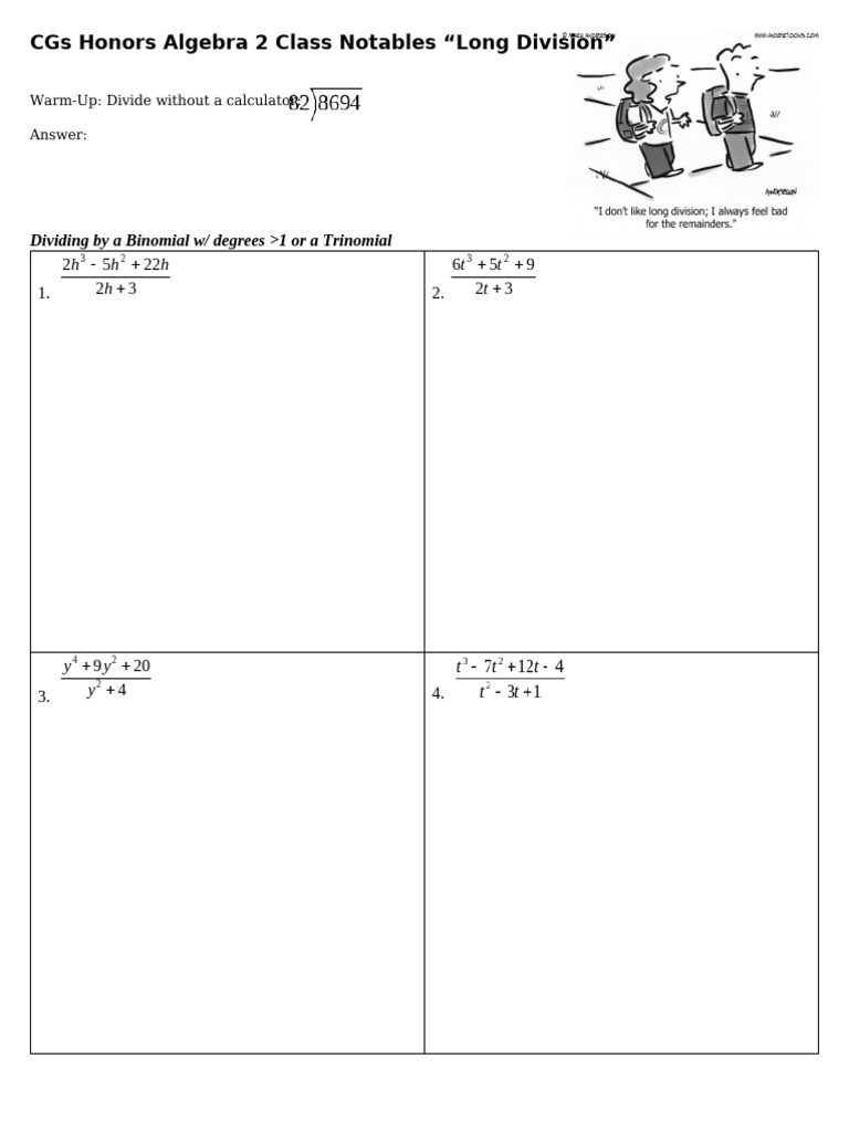 Class Notes Long Div | PDF