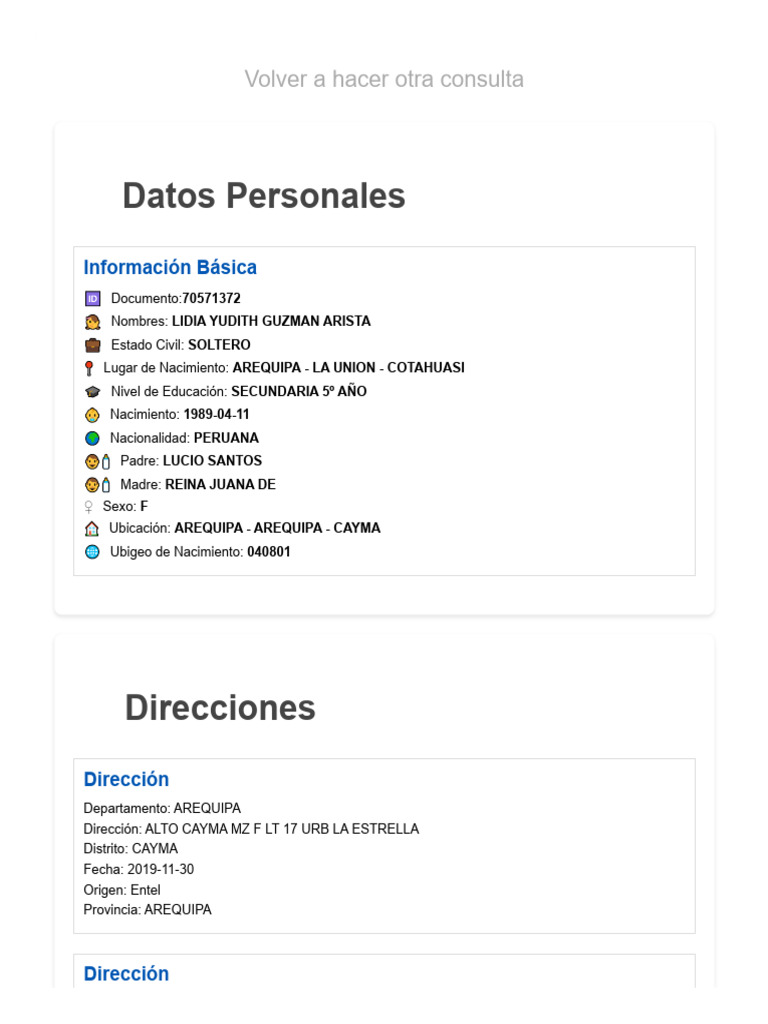 Datos Personales de Lidia Guzmán | PDF | Política