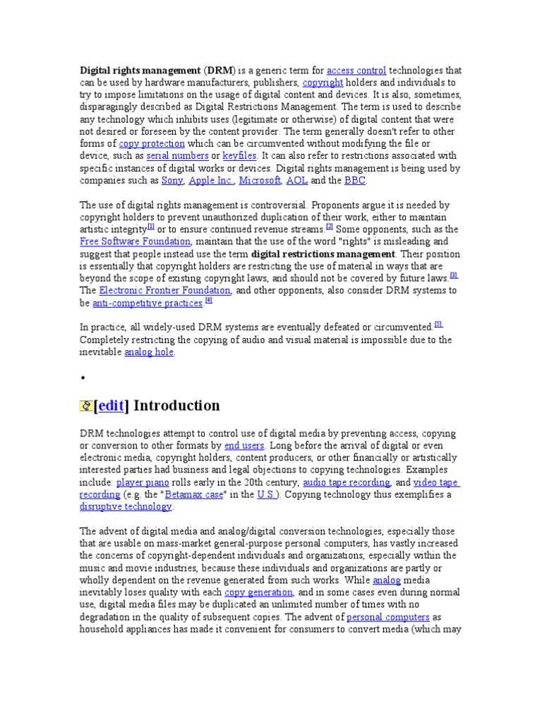 Digital Rights Management | PDF | Digital Rights Management | Digital ...