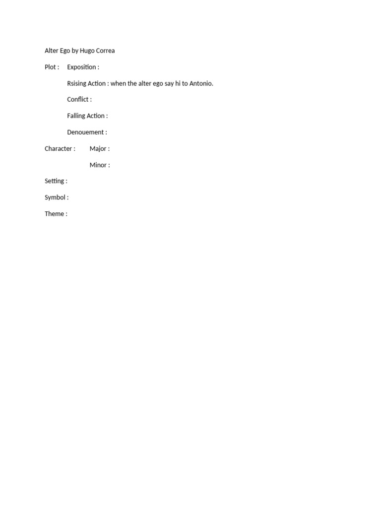 Alter Ego: A Study of Hugo Correa | PDF