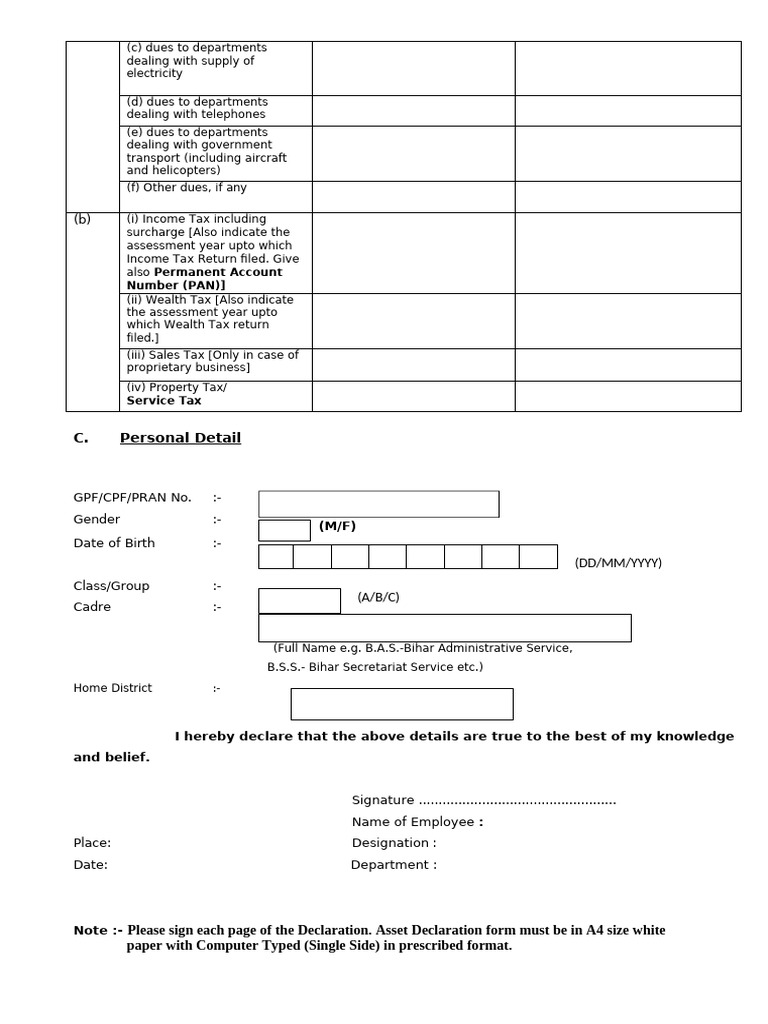 Assetts Format 2023 - 24 | PDF