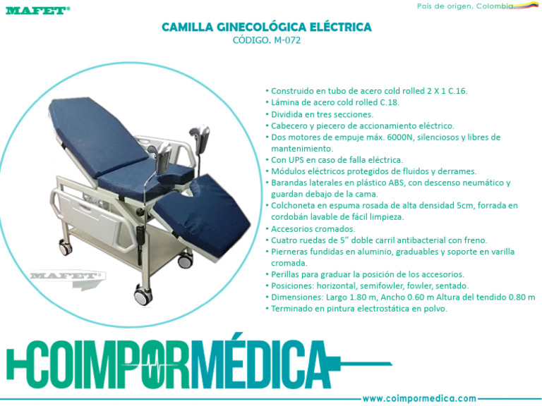 M 072 Camilla Ginecologica Electrica | PDF