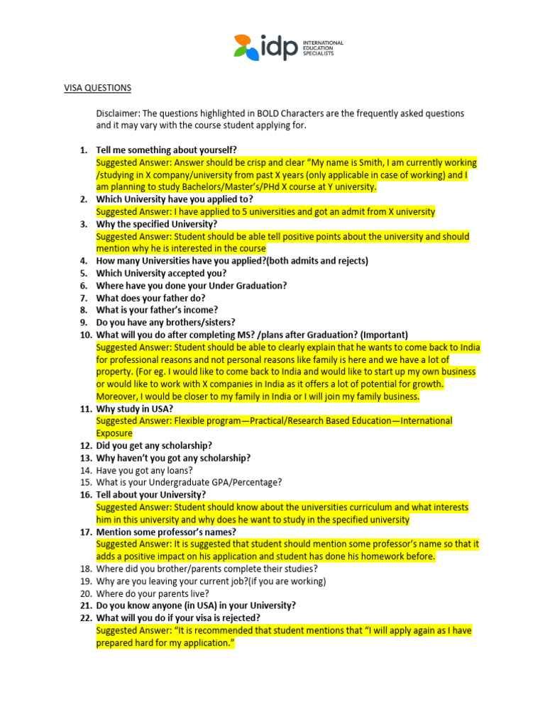 US Visa Interview Prep Guide | PDF | Career & Growth