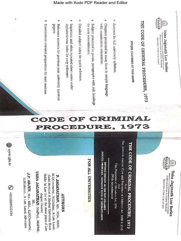 CRPC 1973-Usha Jaganath Guide | PDF | Application Software | Computer Standards