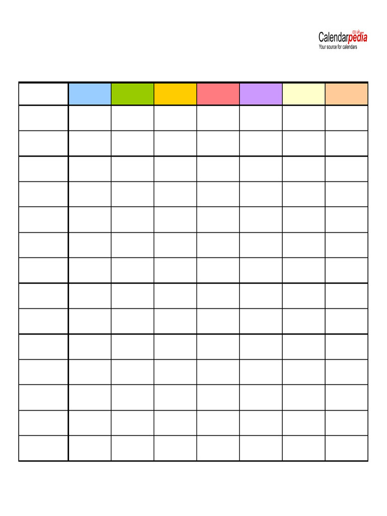 Timetable Monday To Sunday in Colour | PDF | Science & Mathematics