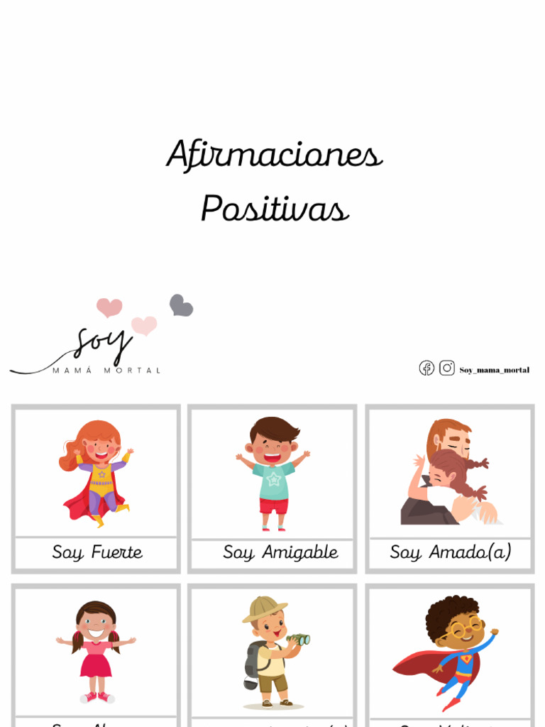 Afirmaciones Positivas para Niños | PDF