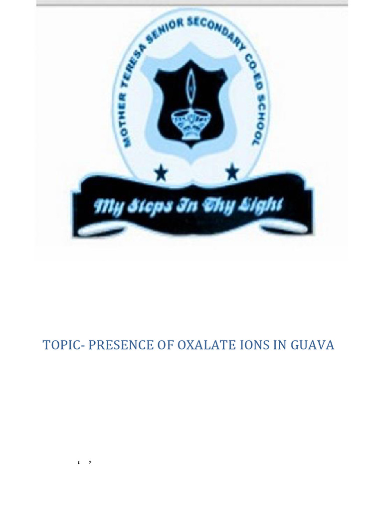 Oxalate Ion Analysis in Guava Fruit | PDF | Titration | Chemistry