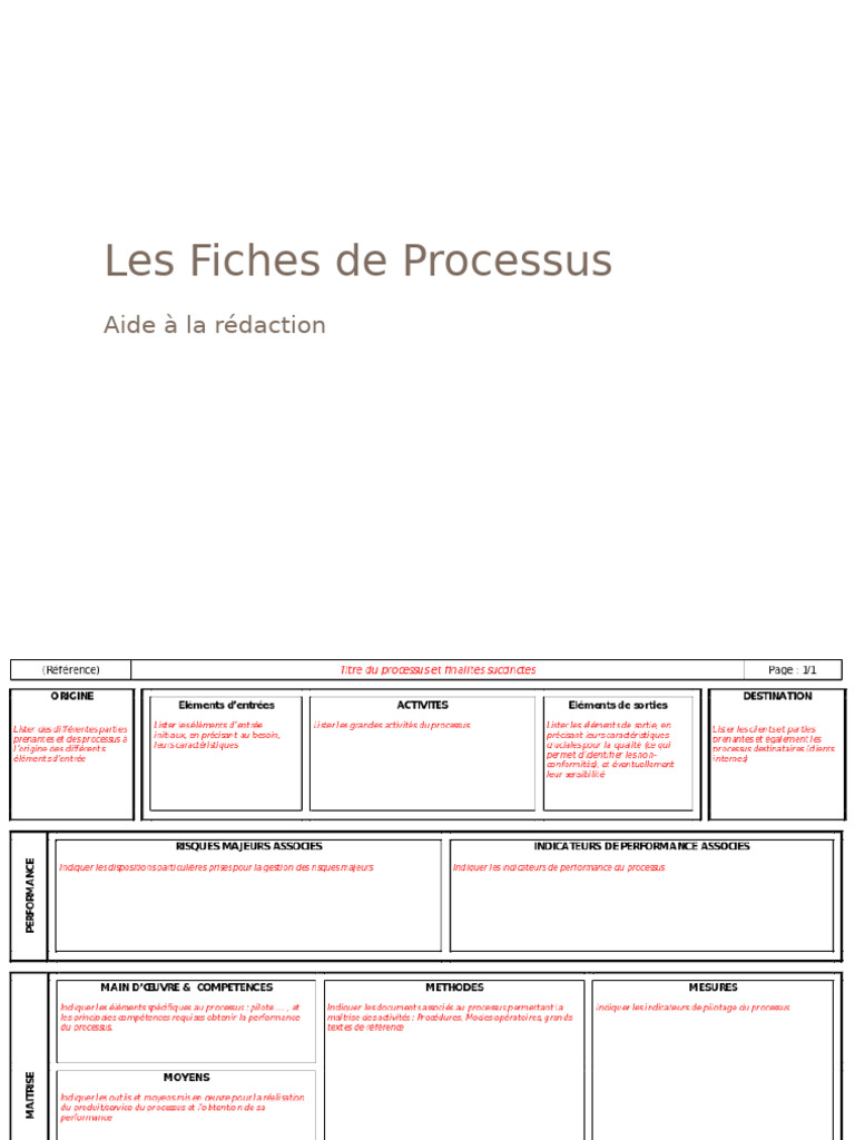 Guide de rédaction des fiches de processus | PDF | Informatique
