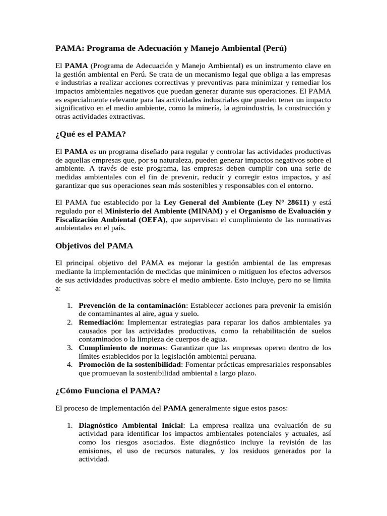 PAMA | PDF | Entorno natural | Ambiente