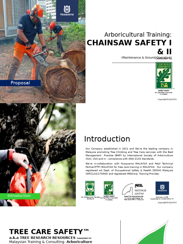 Proposal Arboricultural Training - Chainsaw Safety (Maintenance & Ground Operation) | PDF | Trees