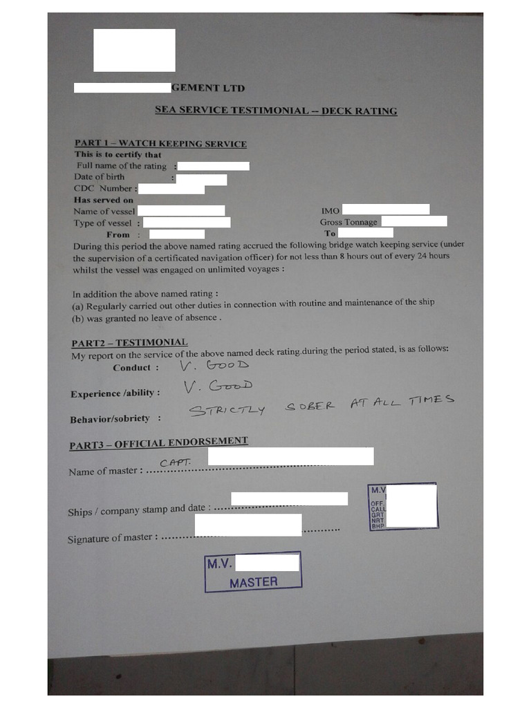 Bridge Watchkeeping Certificate (1) | PDF