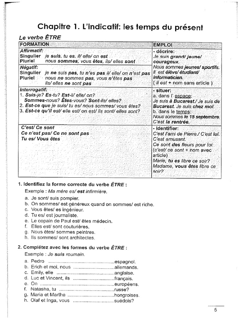 Indicatif Present Complet | PDF