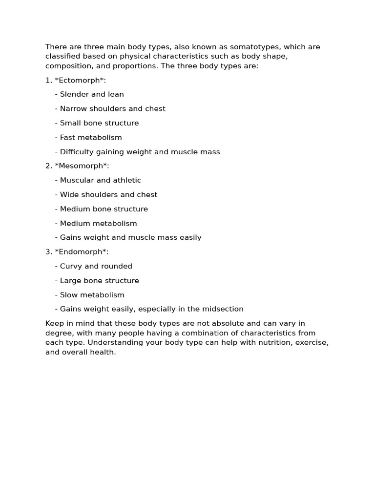 Body Types | PDF