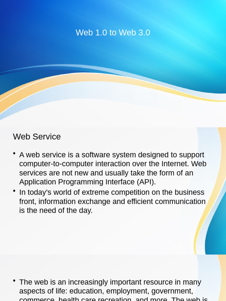 Evolution from Web 1.0 to Web 3.0 | PDF | World Wide Web | Internet & Web