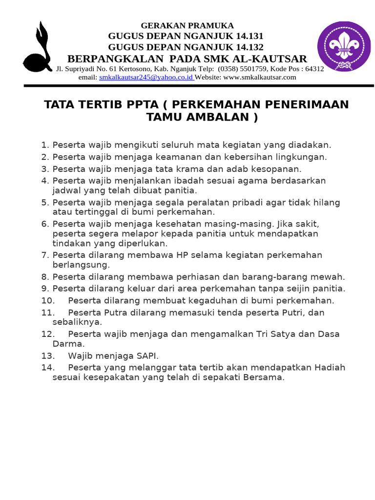 Tata Tertib Ppta | PDF | Karier & Perkembangan