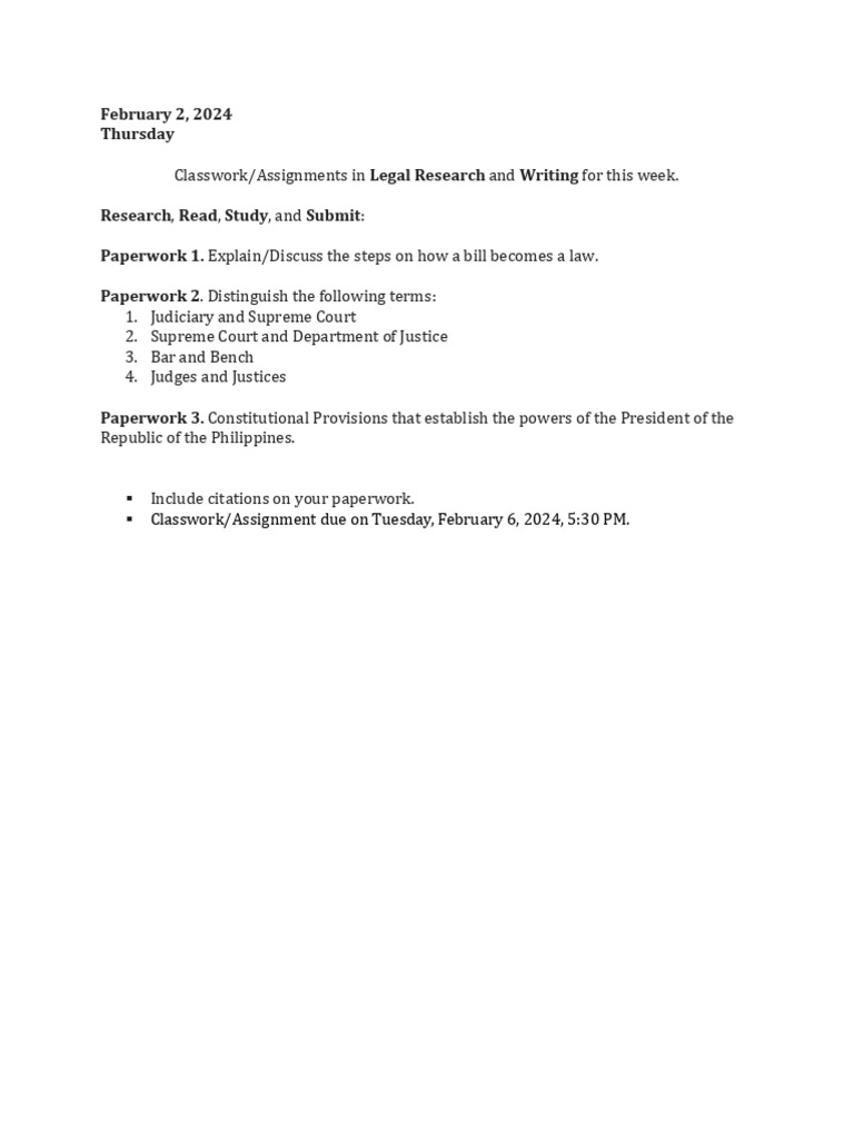 Classwork Paperwork | PDF | Politics