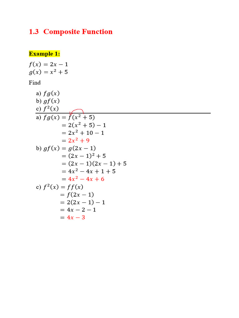 1.3 Composite Function | PDF
